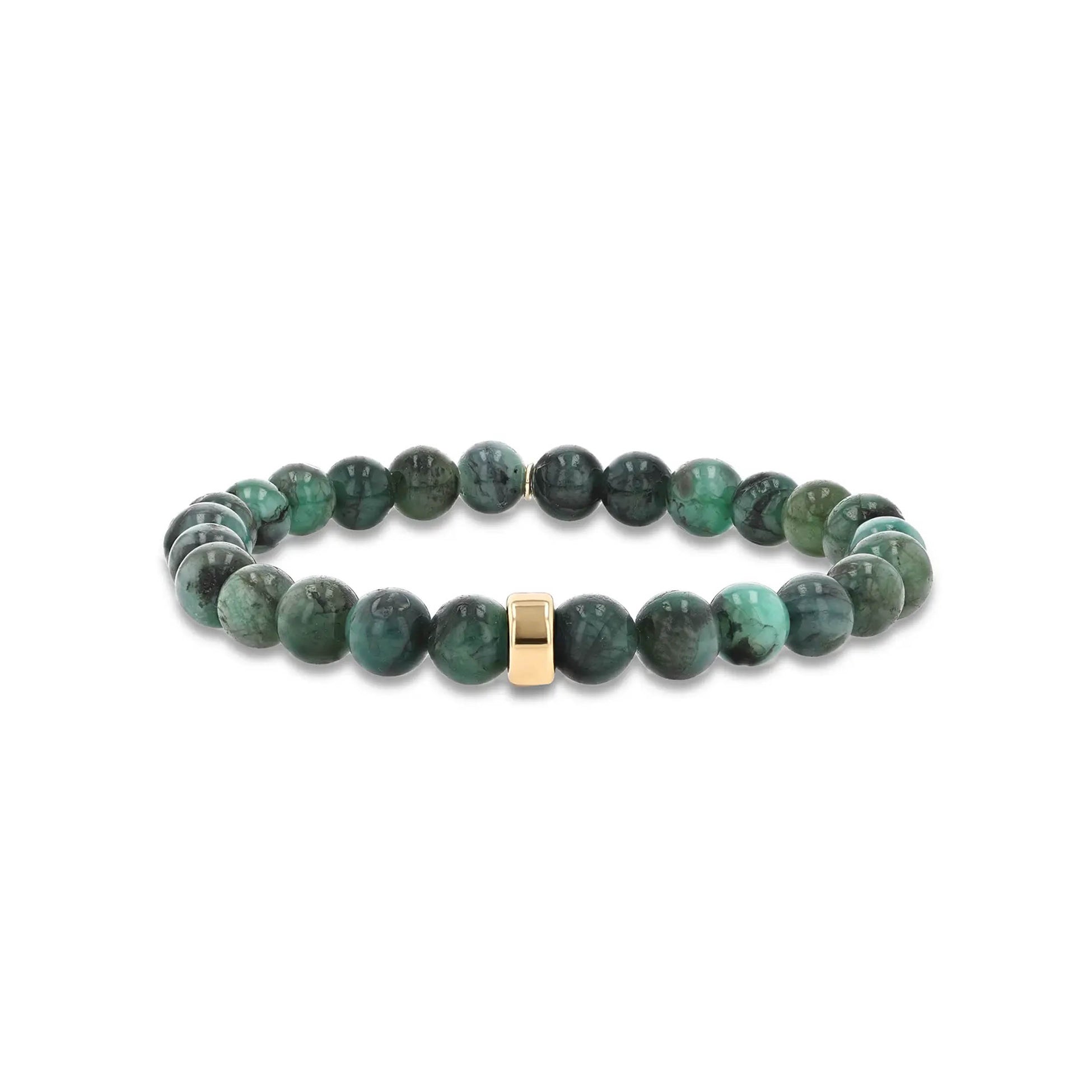 Men's Mr. LOWE Emerald Bracelet with 14k Gold Rondelle - 8mm – Sheryl Lowe