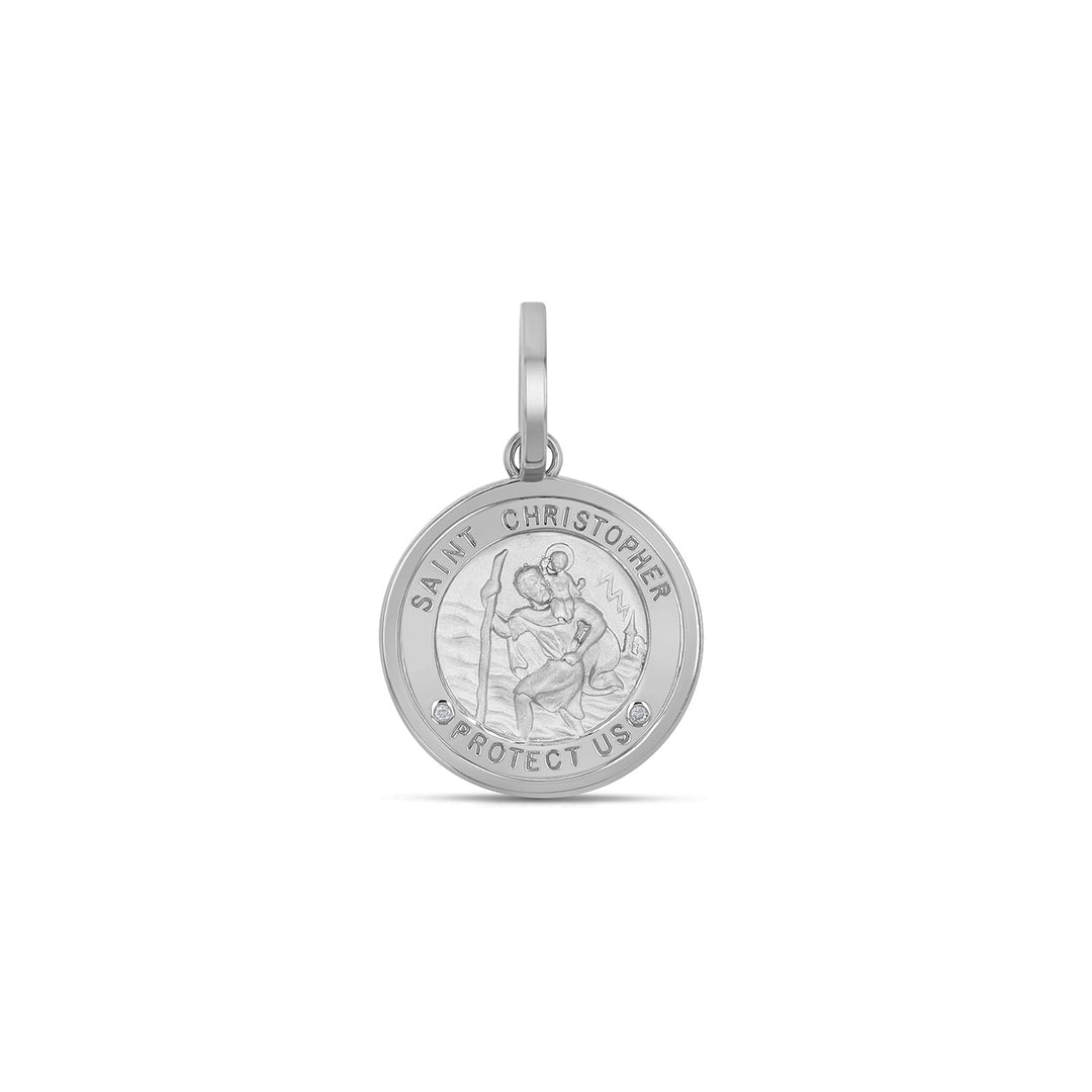 Men's Mr. LOWE Silver St. Christopher Pendant on Wheat Chain Necklace ...
